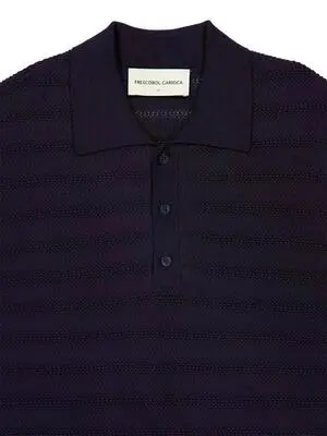 Frescobol Carioca Vidal Chevron-knit Polo Shirt