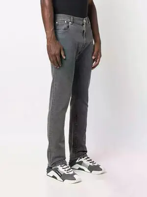 BILLIONAIRE Embroidered Logo Straight-leg Jeans - Grey