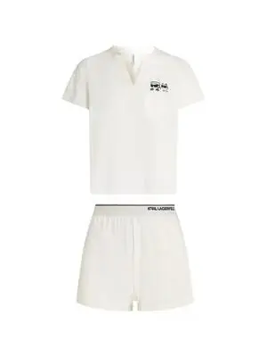 Karl Lagerfeld Ikon Short Pajama Set Neutrals