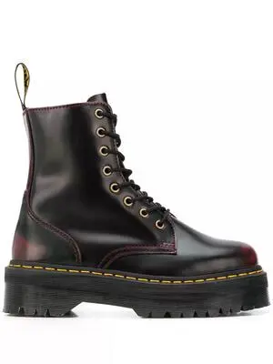 Dr. Martens Jadon Leather Combat Boots - Red