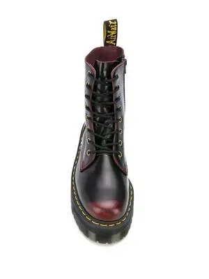 Dr. Martens Jadon Leather Combat Boots - Red