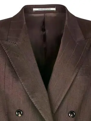 Tagliatore Pinstripe Double-breasted Blazer - Brown