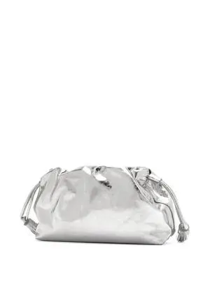 Veronica Beard Metallic Crinkled-effect Clutch