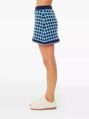 The Upside Checked Wrap Mini Skirt