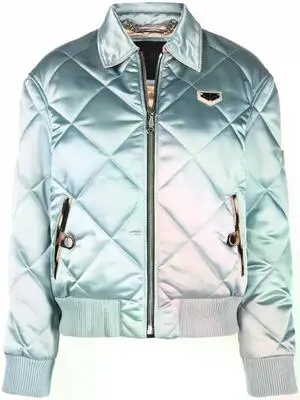 Philipp Plein Quilted Bomber Jacket - Blue