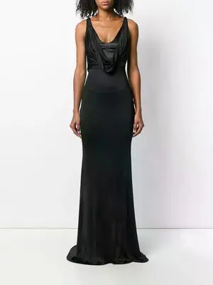 Philipp Plein Crystal Logo Long Dress