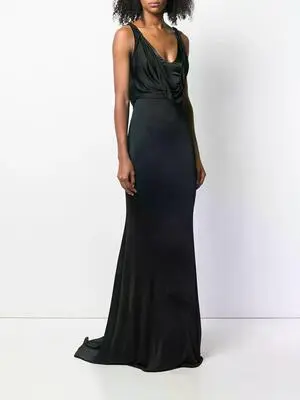 Philipp Plein Crystal Logo Long Dress