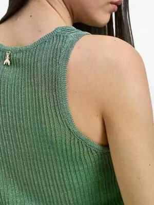 Patrizia Pepe Ribbed Metallic Sleeveless Top