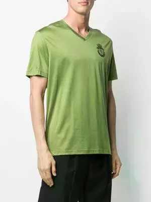 BILLIONAIRE Crest-embroidered V-neck T-shirt