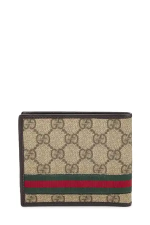 Gucci Gg Supreme Canvas Bifold Wallet - Brown