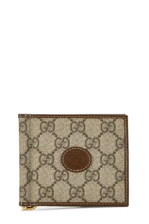 Gucci Gg Supreme Canvas Bifold Wallet - Brown