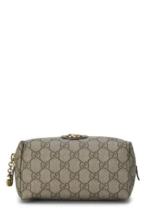 Gucci Gg Supreme Canvas Pouch - Brown