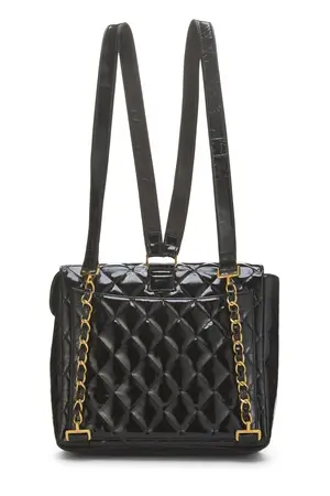 Chanel Quilted Patent Flap Backpack