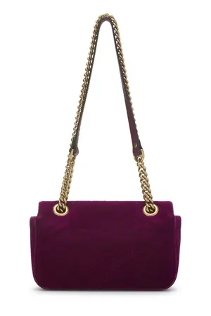 Gucci Velvet Gg Marmont Matelassé Shoulder Bag - Purple