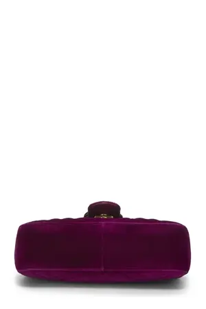 Gucci Velvet Gg Marmont Matelassé Shoulder Bag - Purple