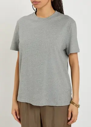 RÓHE Crew-neck Organic Cotton T-shirt - Grey
