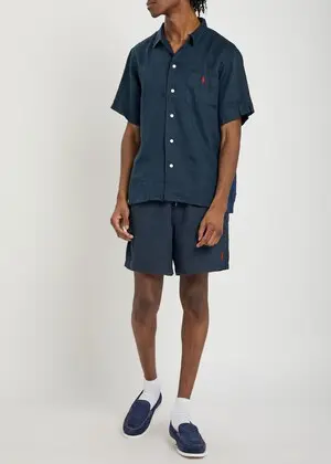 Polo Ralph Lauren Logo-embroidered Linen Shorts - Navy