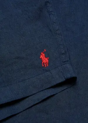 Polo Ralph Lauren Logo-embroidered Linen Shorts - Navy