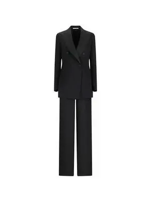 Tagliatore Double-breasted Peak Lapel Suit - Black