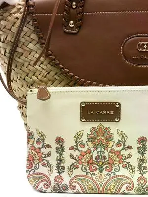 LA CARRIE Woven Raffia Tote Bag