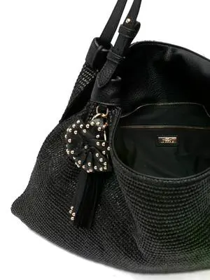 LA CARRIE La Plage Flower-charm Tote Bag - Black