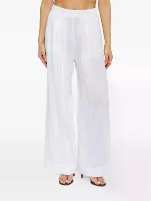 FORTE_FORTE Wide Leg Trousers With Elasticated Waistband - White