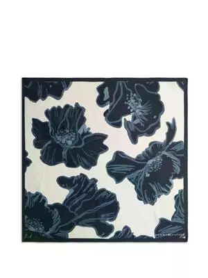 Tommy Hilfiger Floral-print Square Scarf - Blue