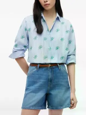 Tommy Hilfiger Stripe-pattern Logo Shirt - Blue