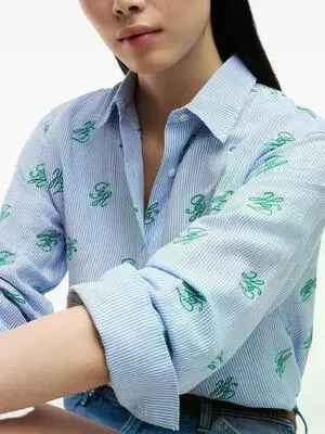 Tommy Hilfiger Stripe-pattern Logo Shirt - Blue