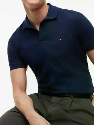 Tommy Hilfiger 1985 Logo-patch Piqué Polo Shirt - Blue