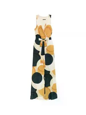 LE RJTANGE Abstract-print Jumpsuit - Green