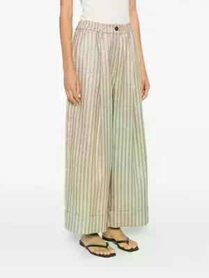 Brunello Cucinelli Metallic-effect Striped Trousers