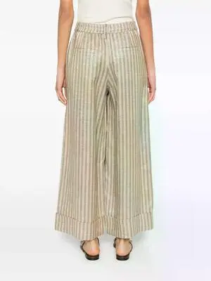 Brunello Cucinelli Metallic-effect Striped Trousers
