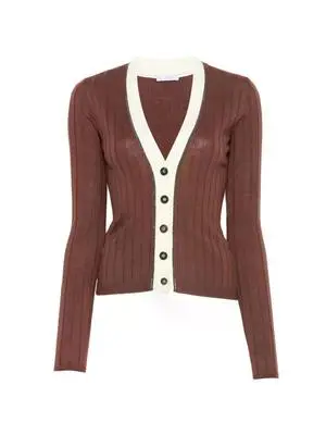 Brunello Cucinelli Ribbed Knit Cardigan With Monili Trim