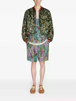 Dries Van Noten Embroidered Bomber Jacket - Green
