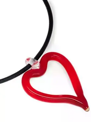 SANDRALEXANDRA Heart-pendant Leather Necklace