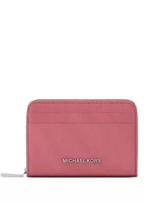Michael Kors Jet Set Pebbled-leather Wallet - Pink