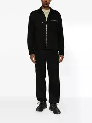 C.P. COMPANY Cotton/linen Lens Zip Overshirt - Black