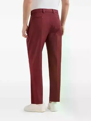 Brunello Cucinelli Garment-dyed Comfort Gabardine Trousers - Red