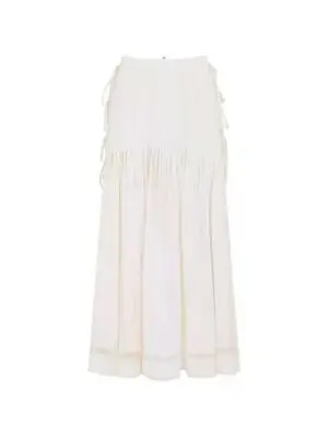 Rabanne Lace Side Bow Midi Skirt - Neutrals