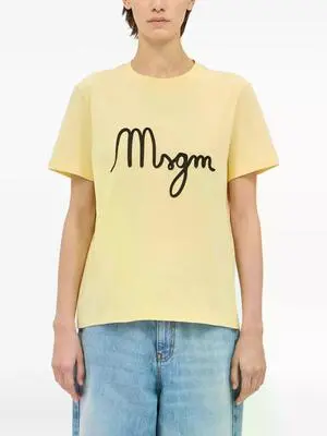 MSGM Logo-print T-shirt - Yellow