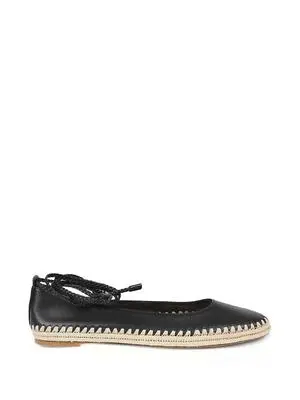 Max Mara Nappa Leather Ballet Flats - Black