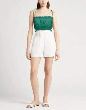 120% Lino Shirred Linen Crop Top