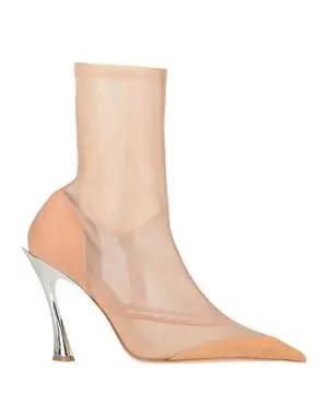 MUGLER Ankle Boots In Textile Fibers And Leather - Beige