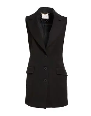 MANILA GRACE Sleeveless Single-breasted Blazer - Black