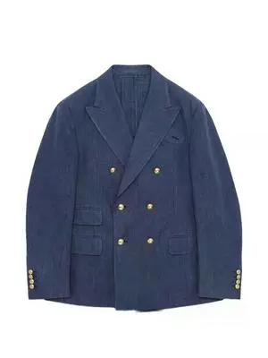 FORTELA Travel Double-breasted Peak-lapel Blazer