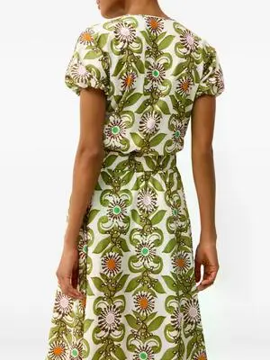 MARIE OLIVER Jaylen Floral-print Cropped Top - Neutrals