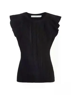 MARIE OLIVER Rory Ruffle-trim Ribbed Top