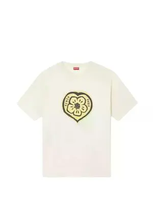 Kenzo Boke Heart Flower-print T-shirt - Neutrals