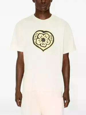 Kenzo Boke Heart Flower-print T-shirt - Neutrals